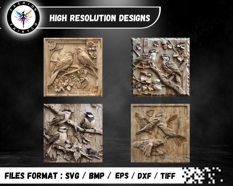 Bird 3D Illusion Laser Engraving Bundle (digital Files) | PNG BMP TIFF ...