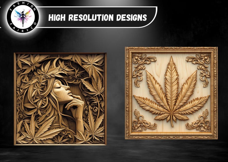 Weed Leaf Laser Engraving Bundle, 3D Illusion Art (PNG, BMP, TIFF) - Etsy