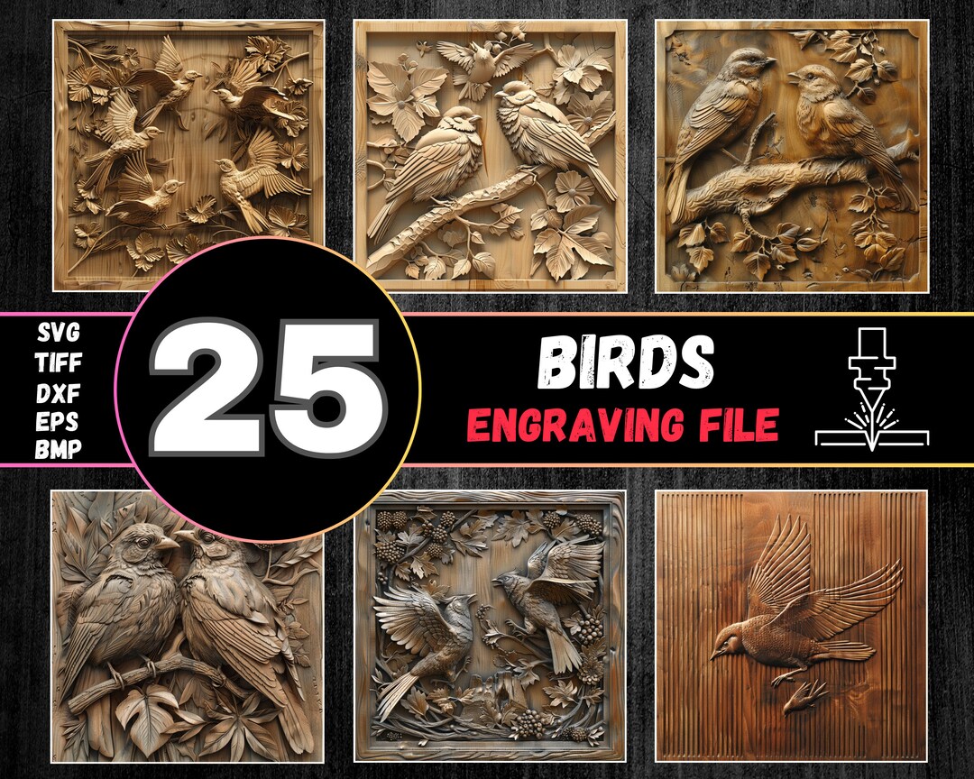 Bird 3D Illusion Laser Engraving Bundle (digital Files) | PNG BMP TIFF ...
