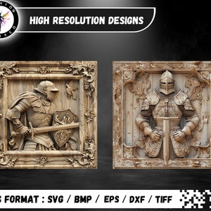 Knight 3D Illusion Laser Engraving Bundle (digital) : Medieval ...