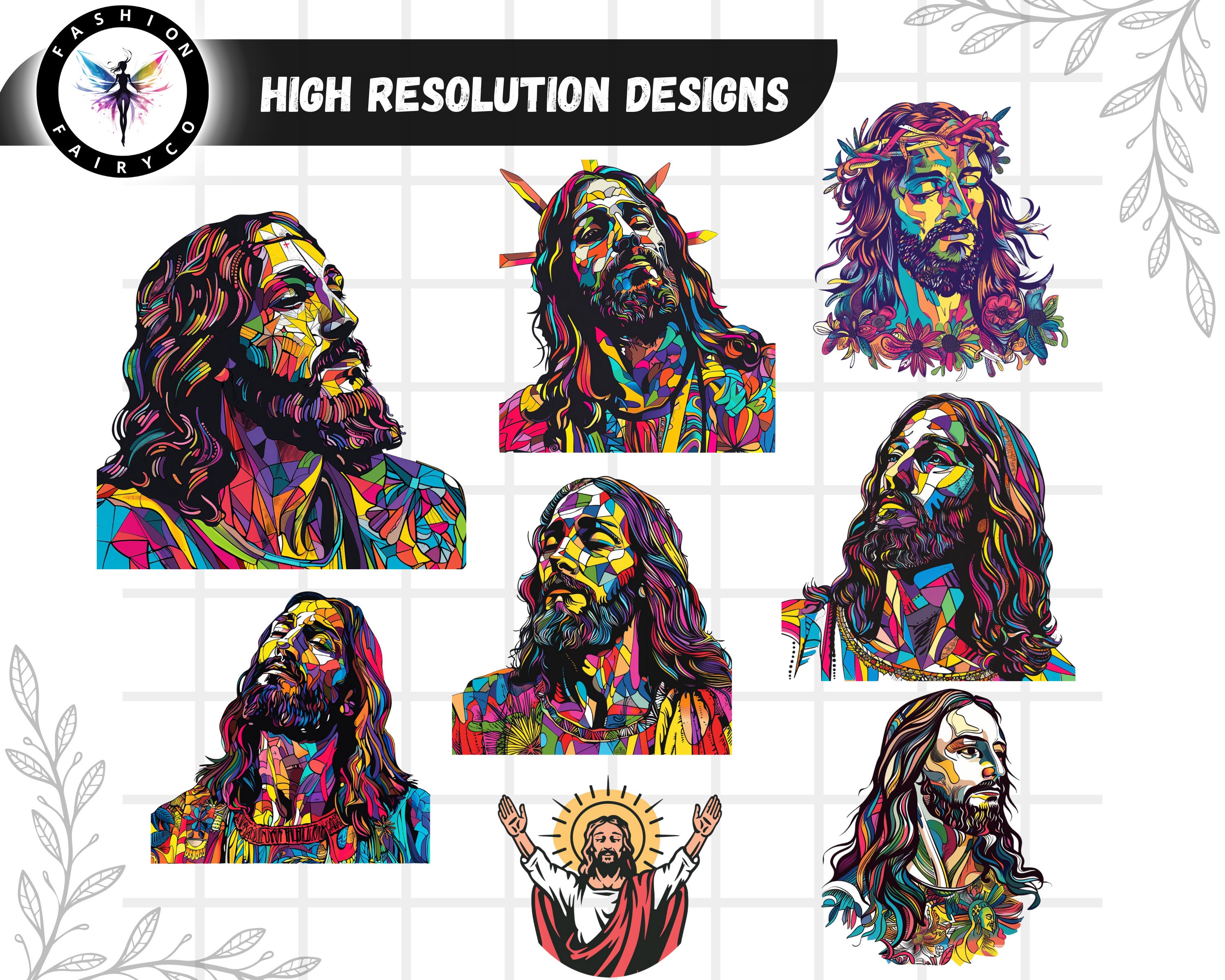 Retro Jesus PNG Bundle: Transparent Background, Christian Design ...