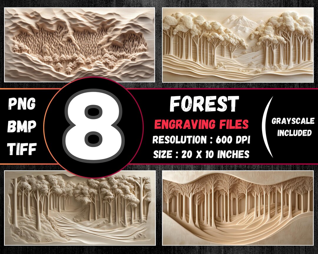 Forest 3D Illusion Laser Engraving Bundle (digital Files) | PNG BMP ...