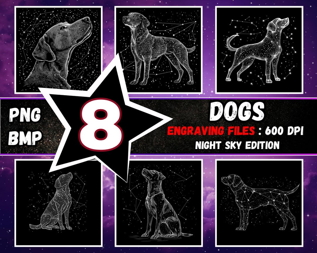 Dog Constellation Laser Engraving Files: Night Sky Theme (PNG & BMP) - Etsy