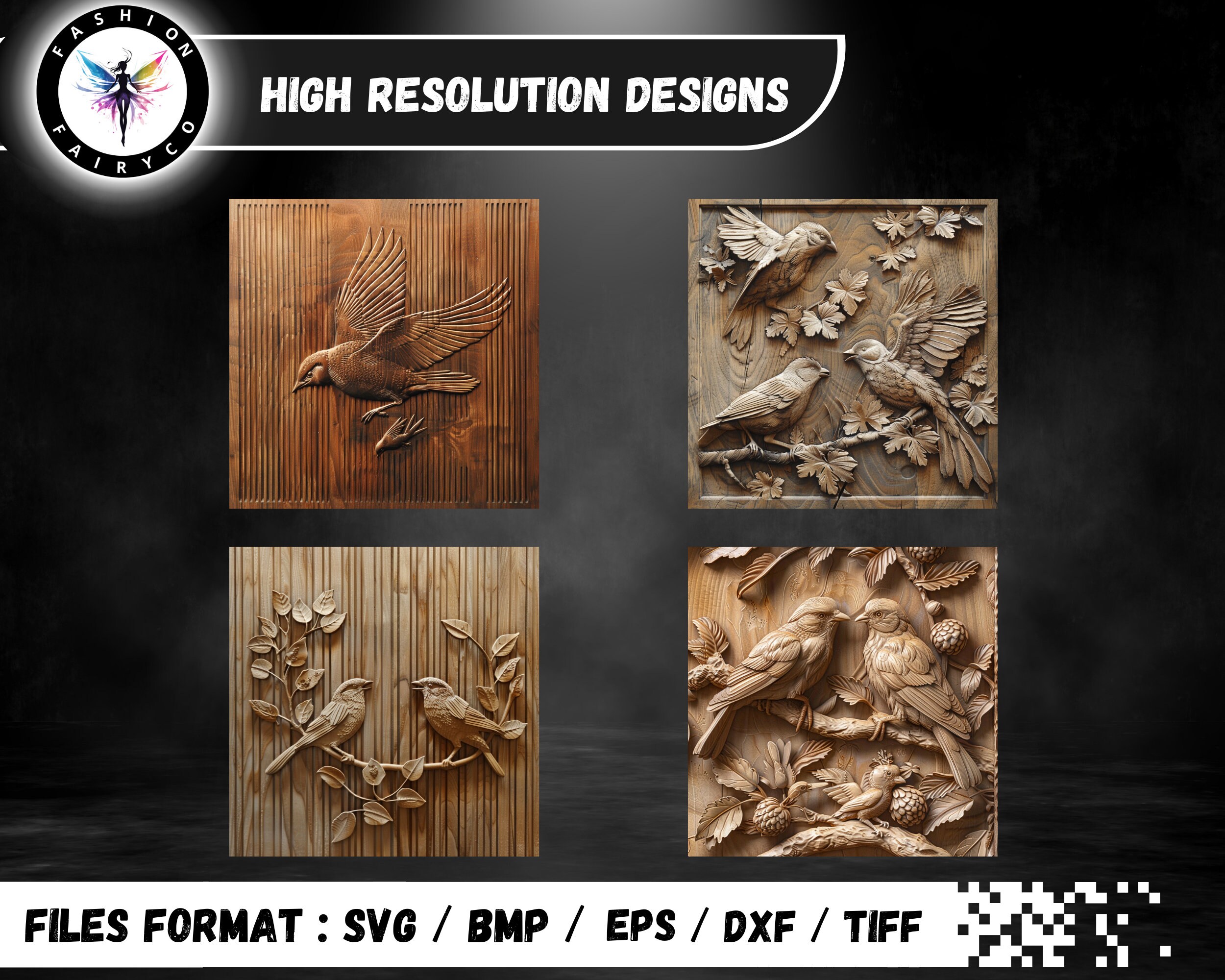 Bird 3D Illusion Laser Engraving Bundle (digital Files) | PNG BMP TIFF ...