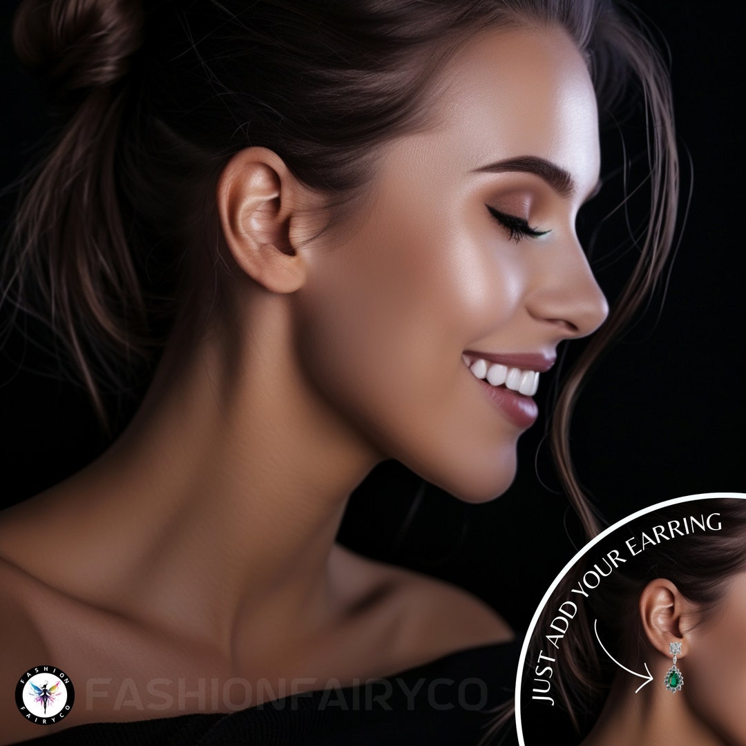 Earring Model Mockup, Photorealistic Earring Mockup Set, Jewelry Mockup ...