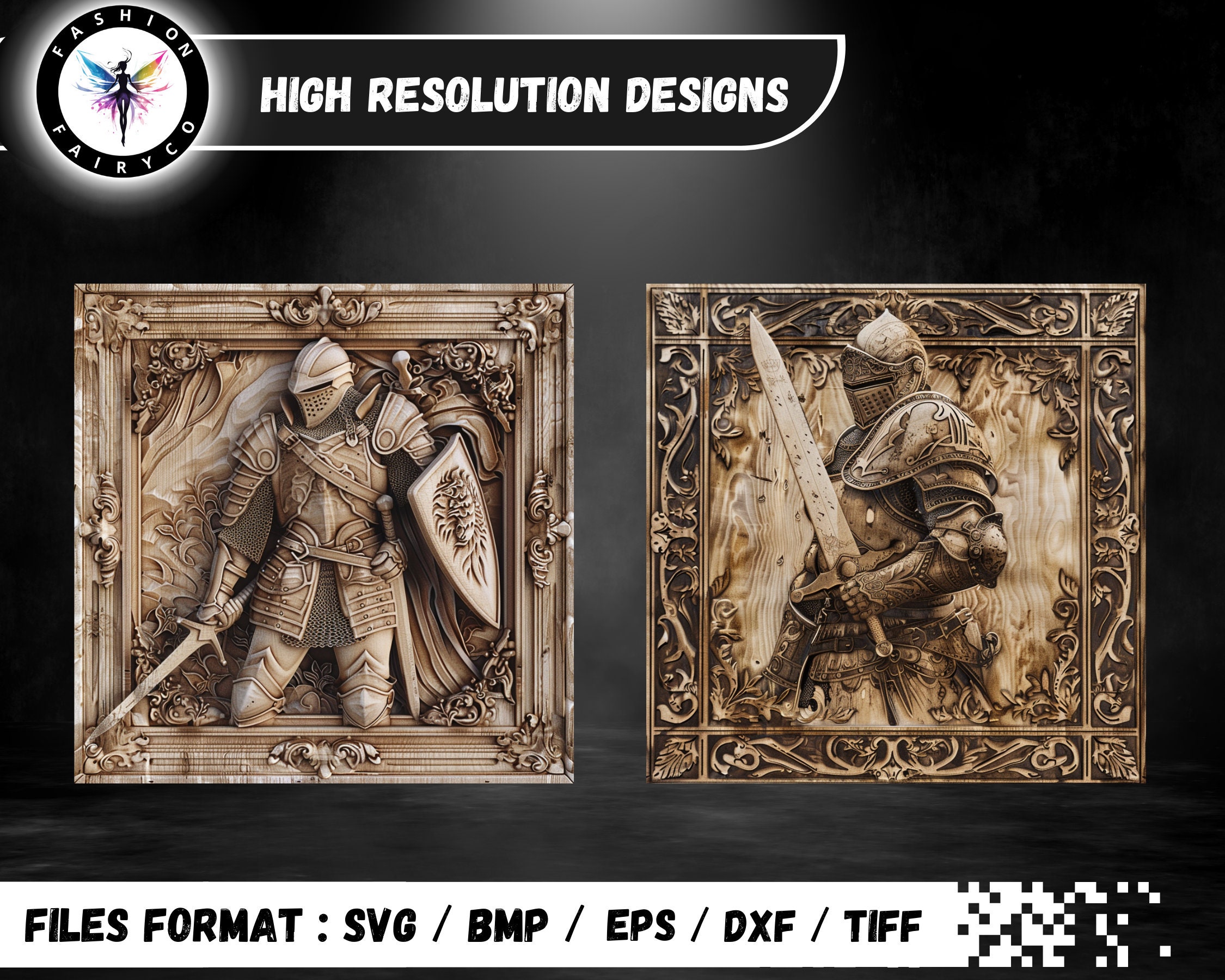 Knight 3D Illusion Laser Engraving Bundle (digital) : Medieval ...