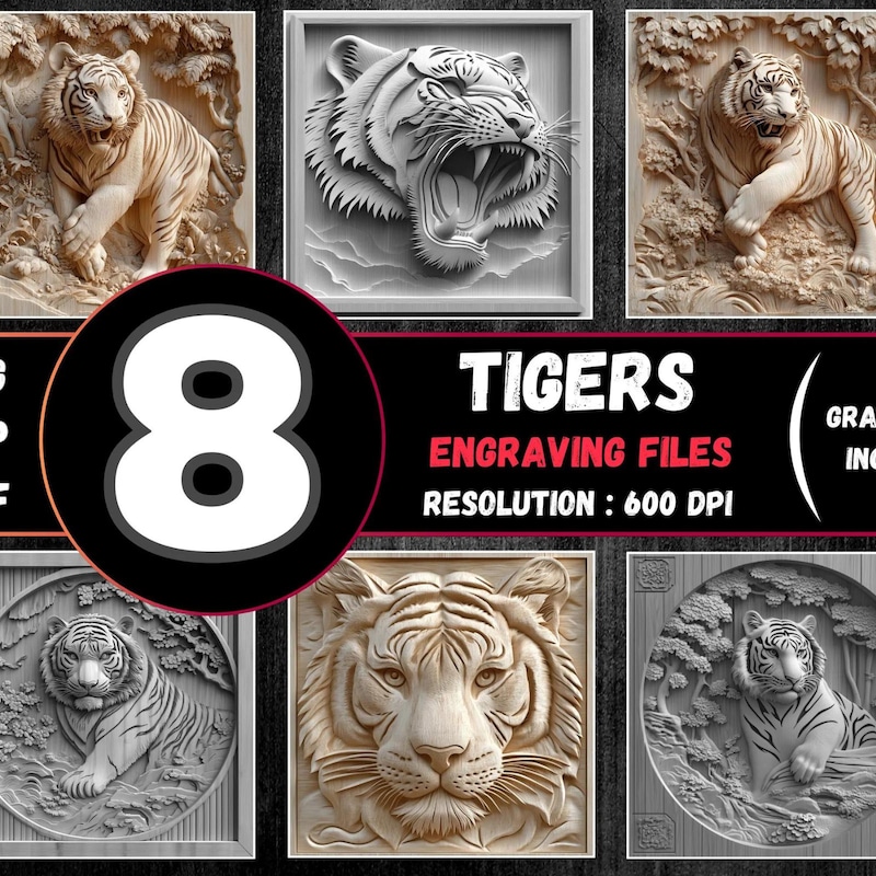 Tiger 3d Laser Engrave - Etsy UK