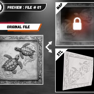 Turtles 3D STL Relief Carving Bundle, Turtle CNC Files, Animal Laser ...