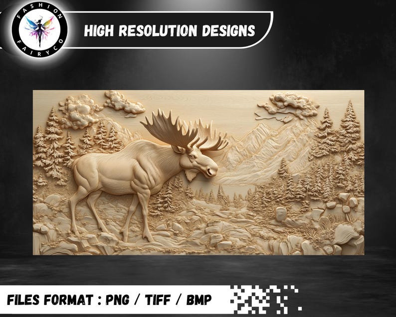 Moose 3D Illusion Laser Engraving Bundle (digital Files) | PNG BMP TIFF ...