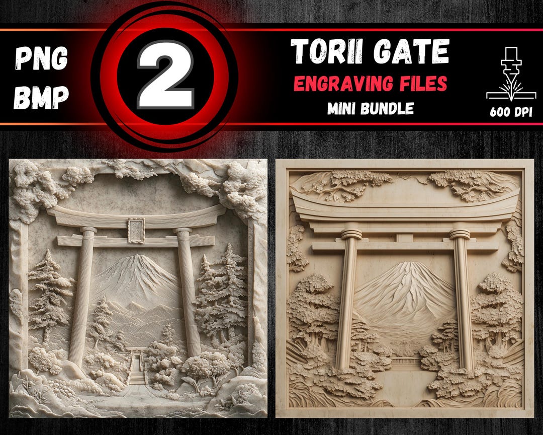 Japanese Torii Gate 3D Illusion Laser Engraving Bundle (digital Files ...