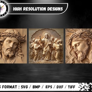 Jesus 3D Illusion Laser Engraving Bundle, Jesus CNC Files, Christian ...