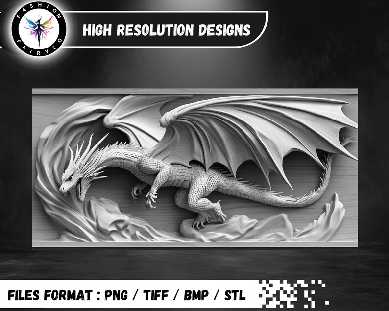 Dragon 3D Illusion Laser Engraving Bundle (digital Files) | PNG BMP ...