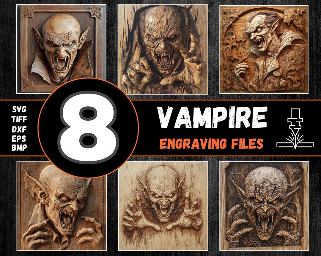 Vampire 3D Illusion Laser Engraving PNG, Dracula Digital Files ...