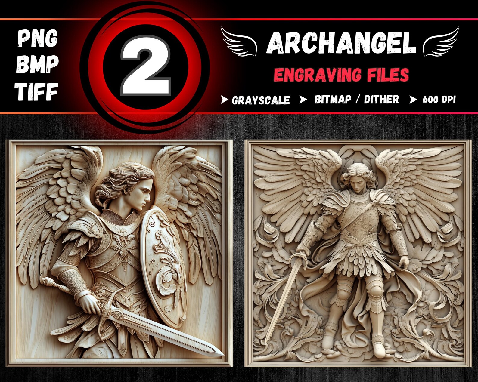 Archangel 3D Illusion Laser Engraving Bundle (digital) : Dither ...