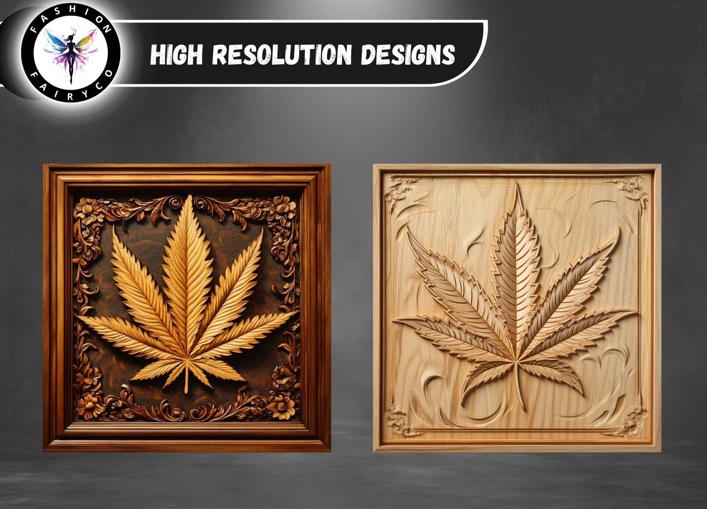 Weed Leaf Laser Engraving Bundle, 3D Illusion Art (PNG, BMP, TIFF) - Etsy