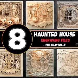 Haunted House 3D Illusion Laser Engraving Bundle (digital Files) | PNG ...