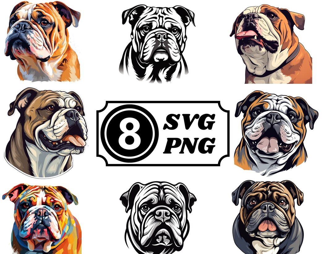Bull Dog SVG Cricut File | Bulldog PNG Print on Demand File | Bulldog ...
