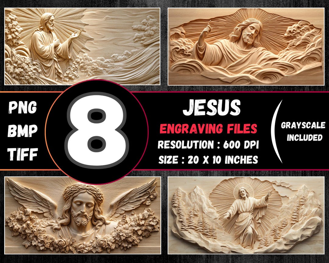 Jesus 3D Illusion Laser Engraving Bundle, Religious Christian Lightburn ...