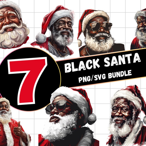 Black Santa Svg - Etsy