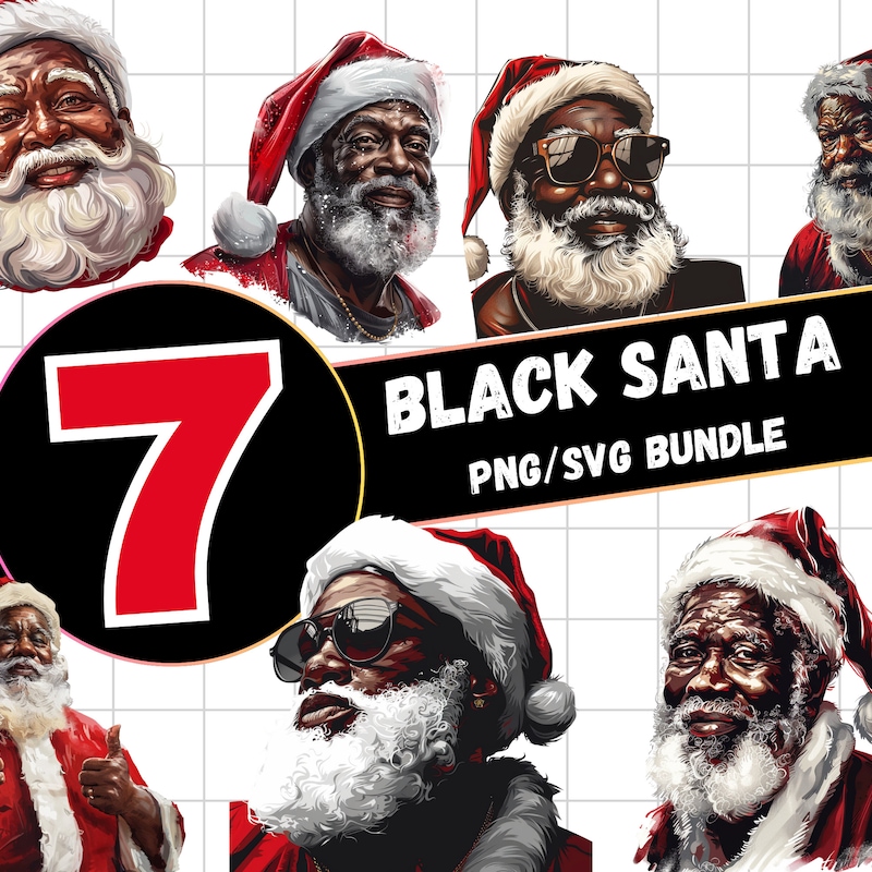 Black Santa Svg - Etsy