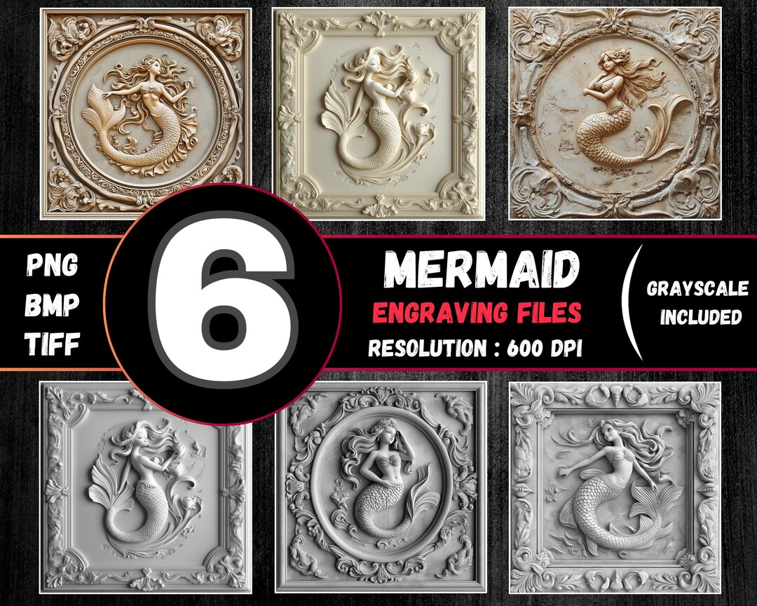 Mermaid 3D Illusion Laser Engraving Bundle (digital) : Siren Goddess ...
