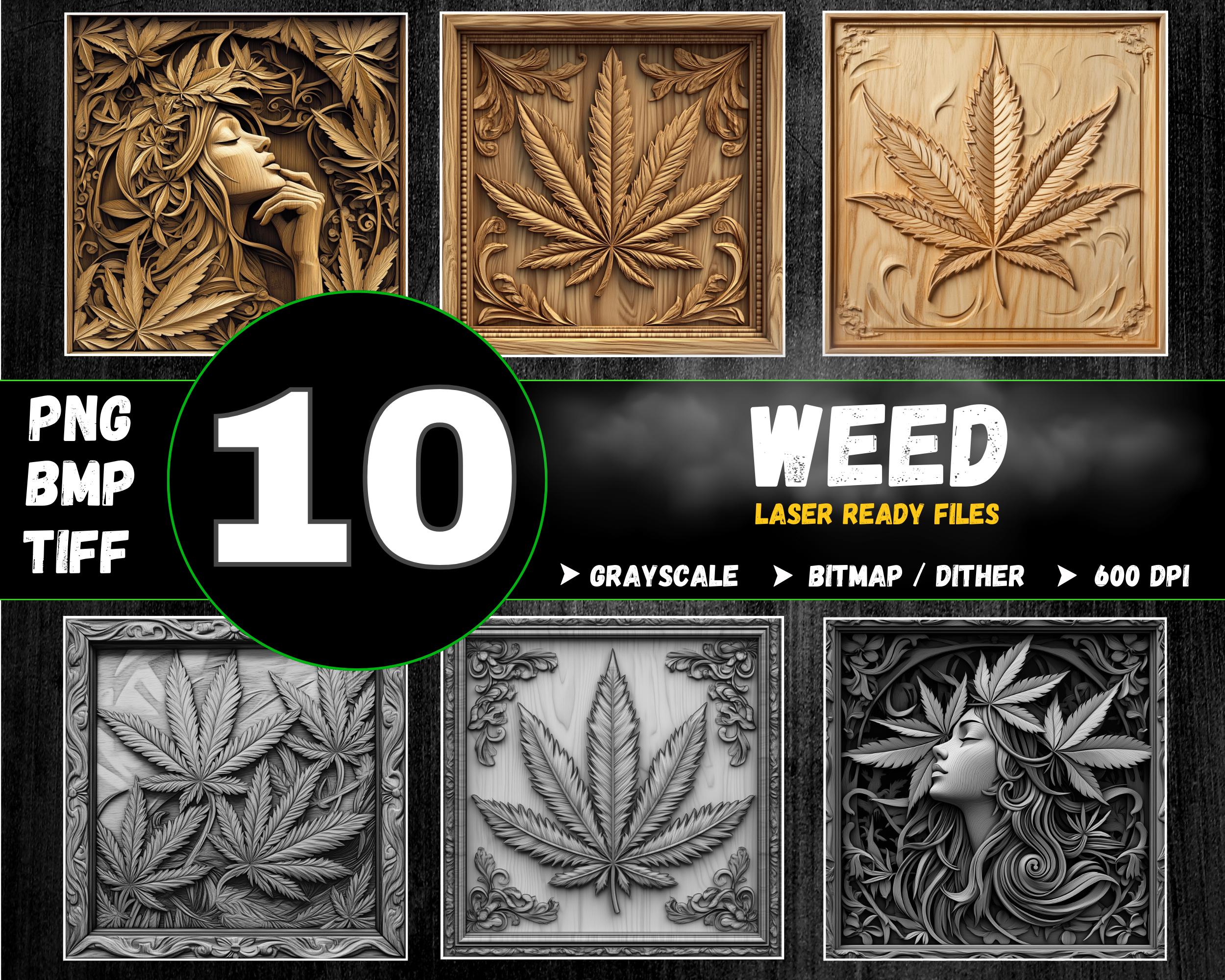 Weed Leaf Laser Engraving Bundle, 3D Illusion Art (PNG, BMP, TIFF) - Etsy