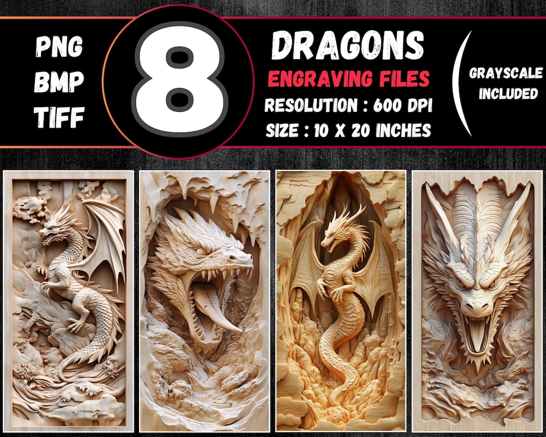 Dragon 3D Illusion Laser Engraving Bundle (digital Files) : Mytical ...