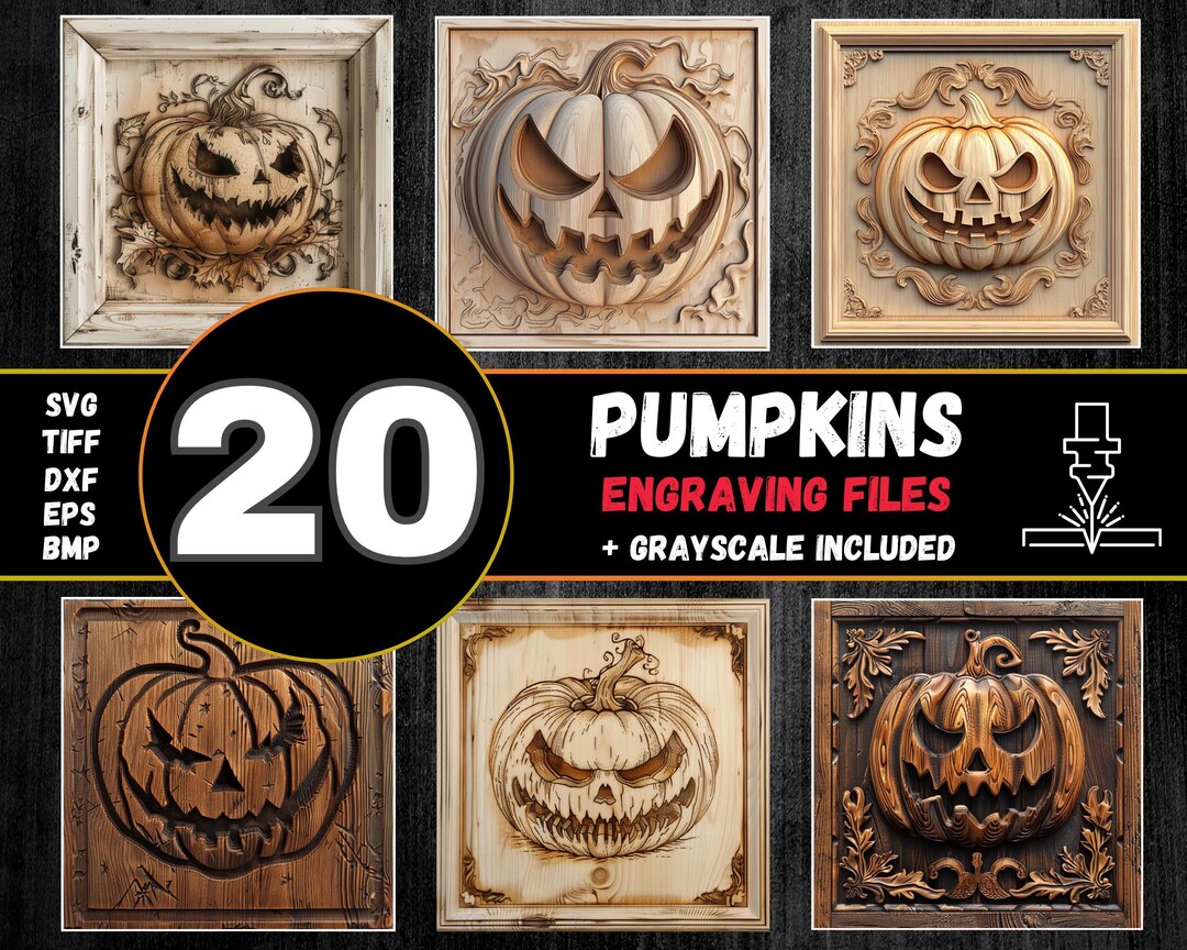 Halloween Pumpkin 3D Illusion Laser Engraving Bundle (digital Files ...