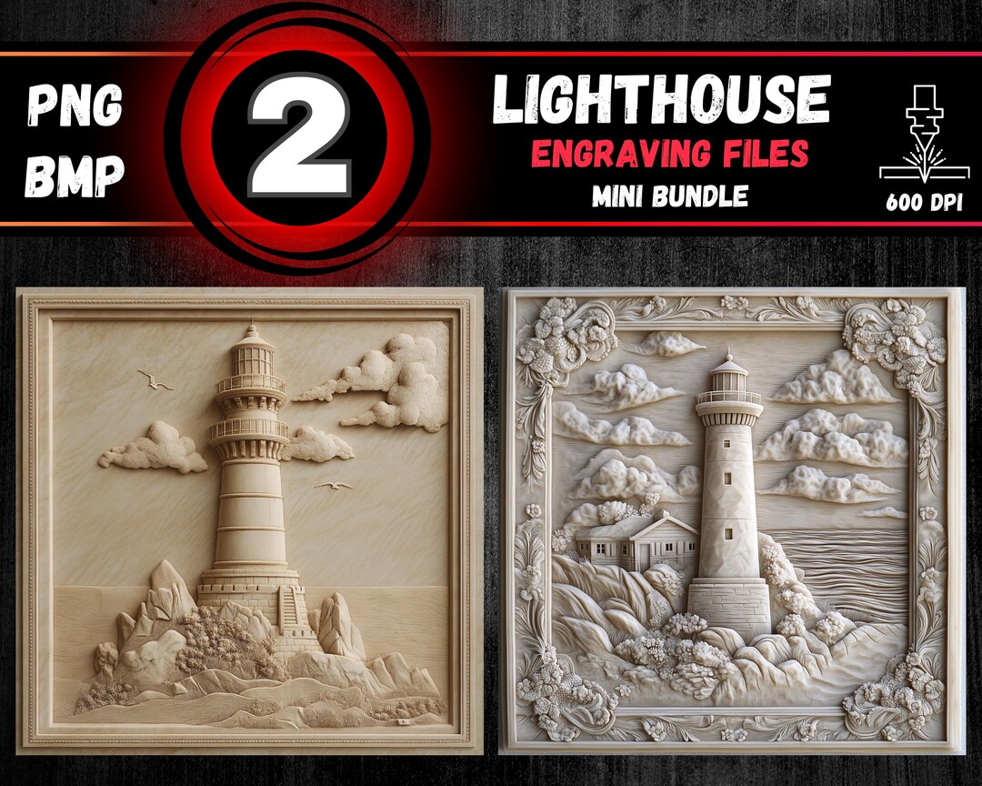 Lighthouse 3D Illusion Laser Engraving Bundle (digital Files) : Coastal ...