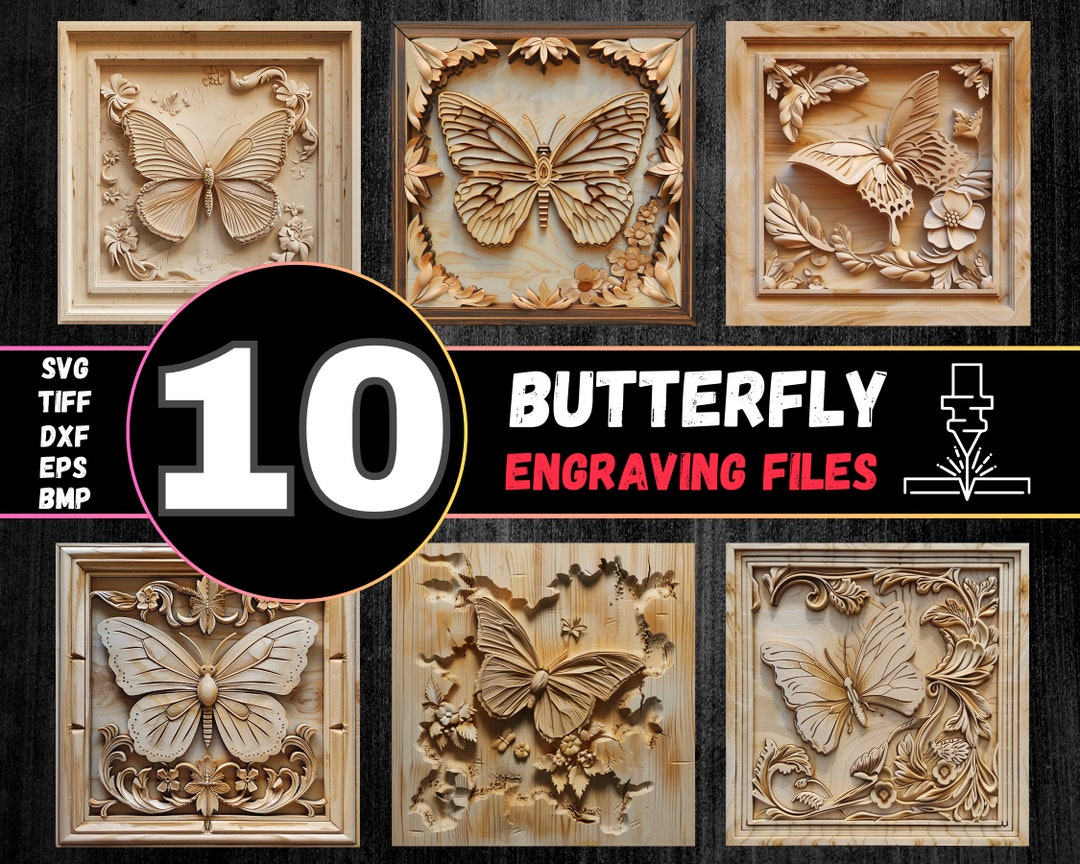 Butterfly 3D Illusion Laser Engraving Bundle (digital Files) : Insect ...