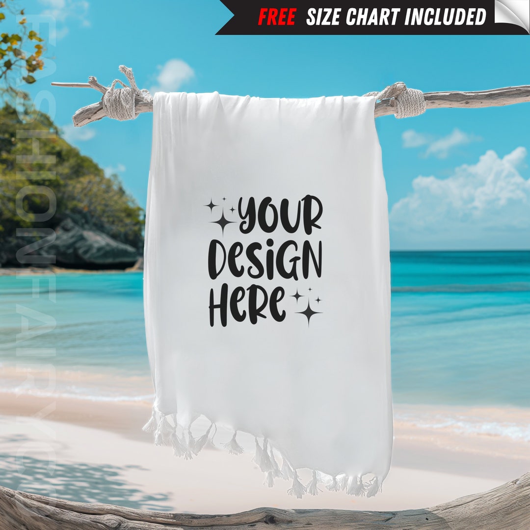 Boho Beach Cloth Mockup, Beach Towel PNG Mockup, Beach Cloth Mock, Boho ...