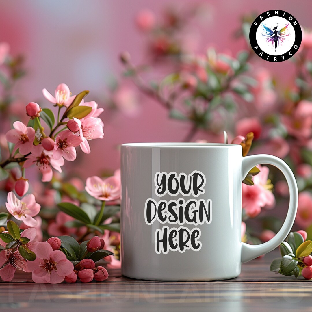 Spring Floral Coffee Mug Mockup: 11 Oz White Mug (PDF File) - Etsy