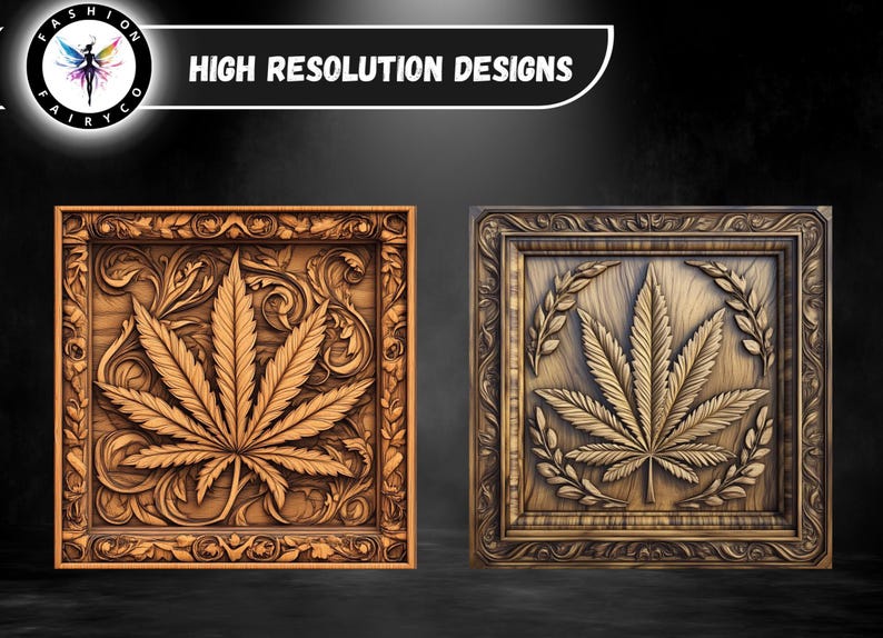 Weed Leaf Laser Engraving Bundle, 3D Illusion Art (PNG, BMP, TIFF) - Etsy