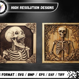 Skeleton 3D Illusion Laser Engraving PNG, Halloween Laserburn File ...