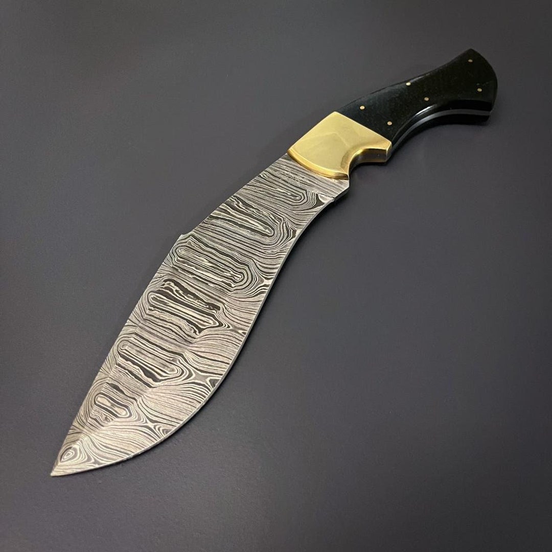 Damascus Wide Bolster Kukri Raven Forge - Etsy