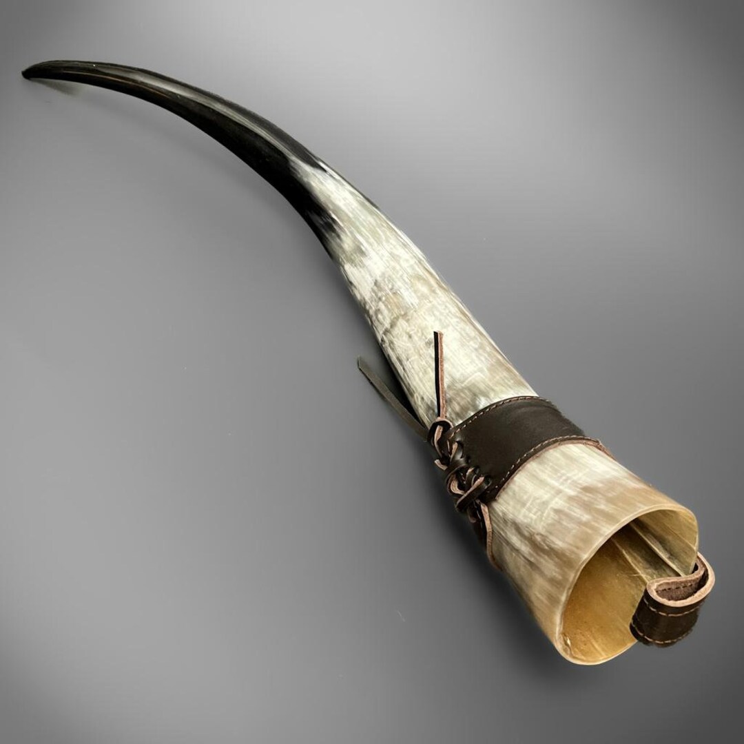 Drinking Horn With Leather Holster - Raven Forge - Etsy