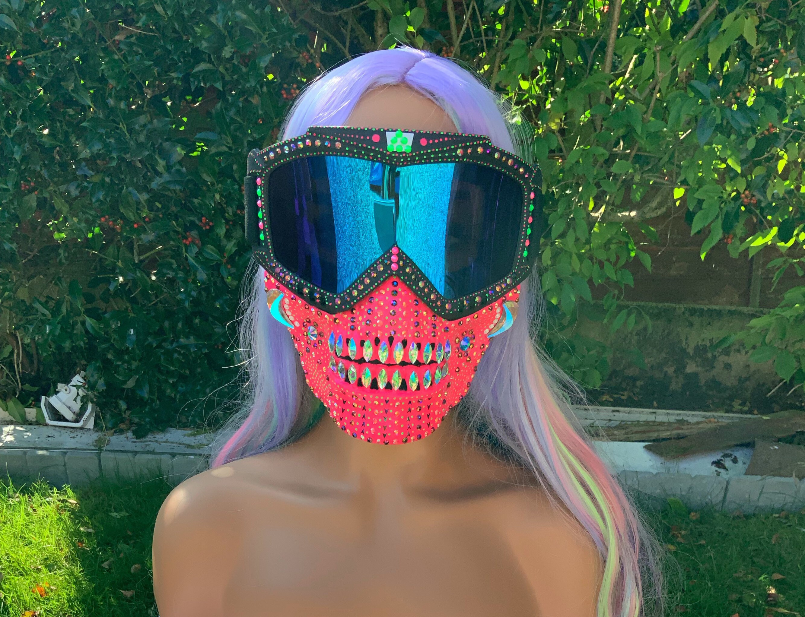 Music Festival / Rave Full Face Skull Mask Halloween Full | Etsy