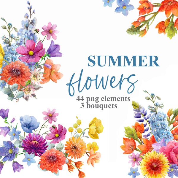 Acrylic Flowers Clipart - Etsy