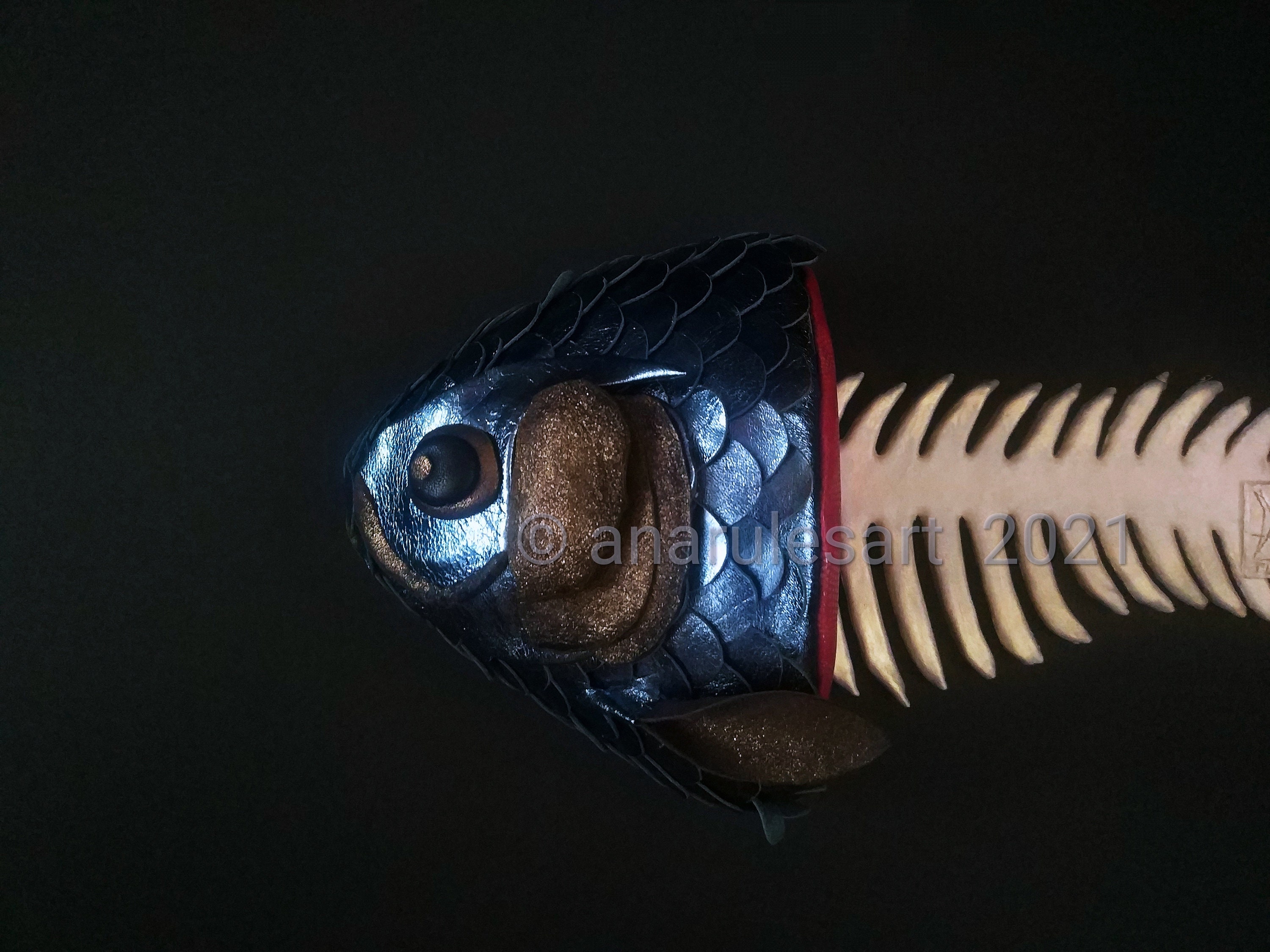 Fish Skeleton Wall Art Fish Sculpture Hanging Fish Bones Faux Fish ...