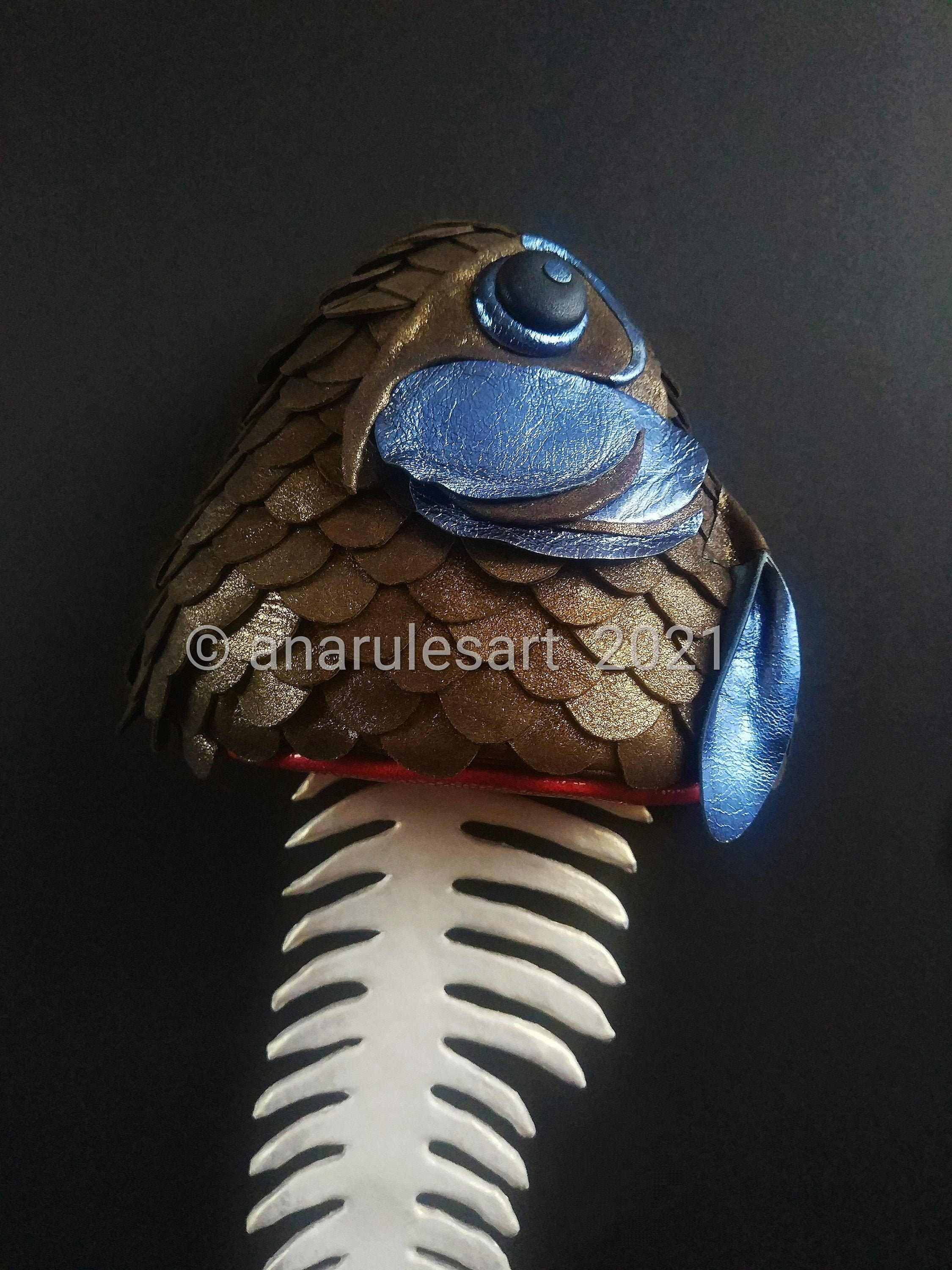 Fish Sculpture Skeleton Wall Art Hanging Fish Bones Faux Fish Taxidermy ...