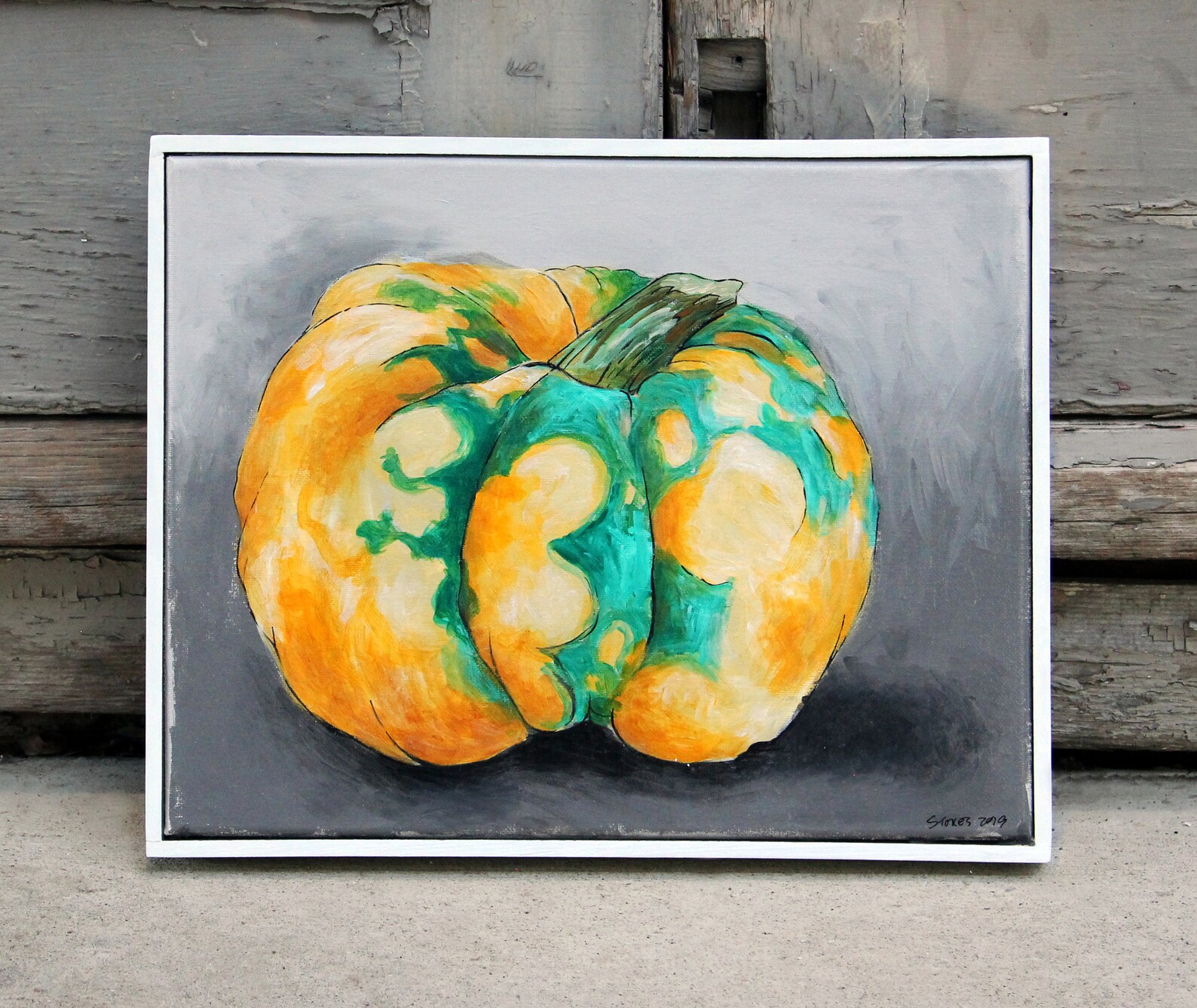 Pumpkin Painting Canvas Original Art - Etsy