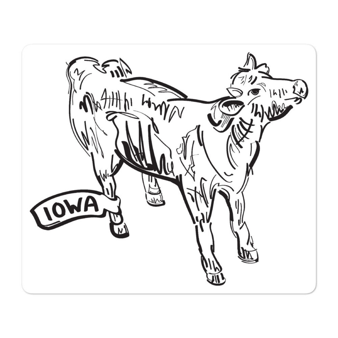 Iowa Cute Cow Sticker / Farm Animal Decal - Etsy