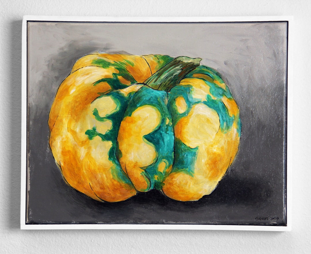Pumpkin Painting Canvas, Original Art - Etsy