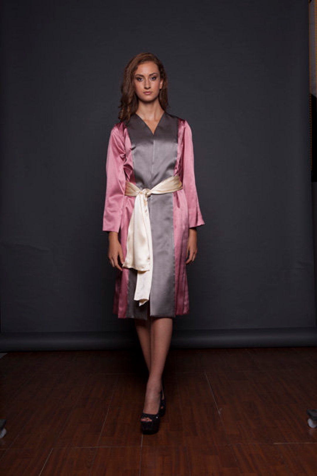 Dress Style Silk Satin Dressing Gown Made in Italy - Etsy