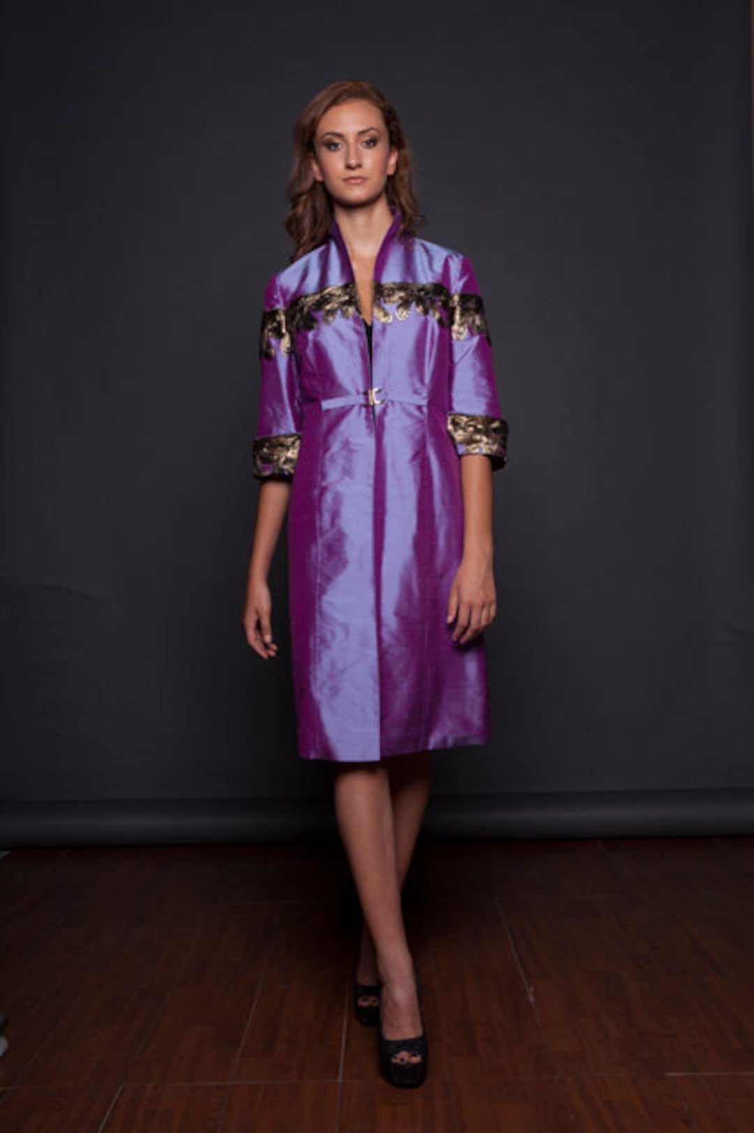 Redingote Style Silk Dress With Double Use of Overcoat - Etsy