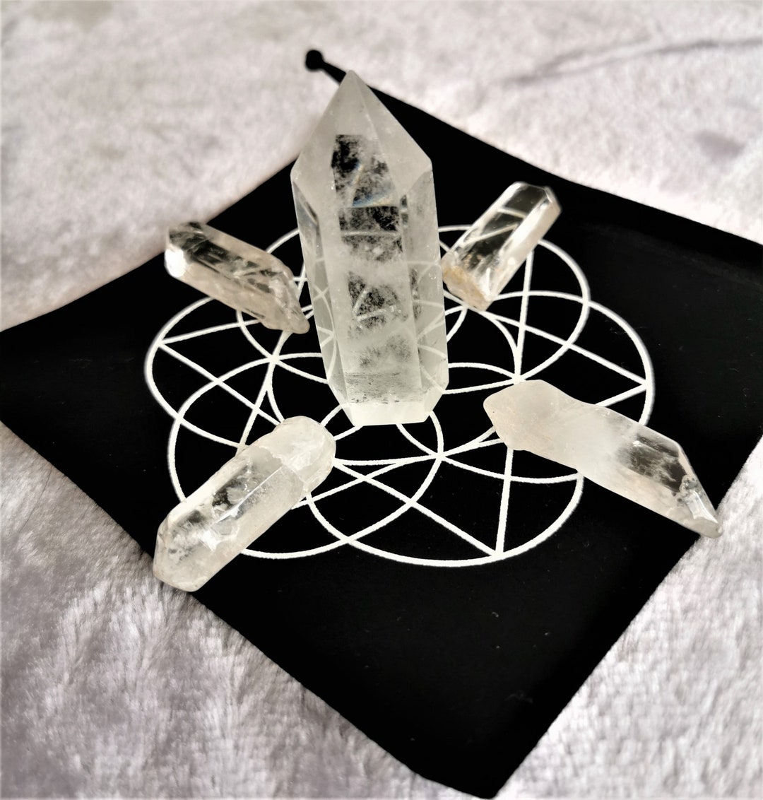 Kristall Gitter Set Kit Tuch Board Klar Quarz Punkte Schwarz Samt ...