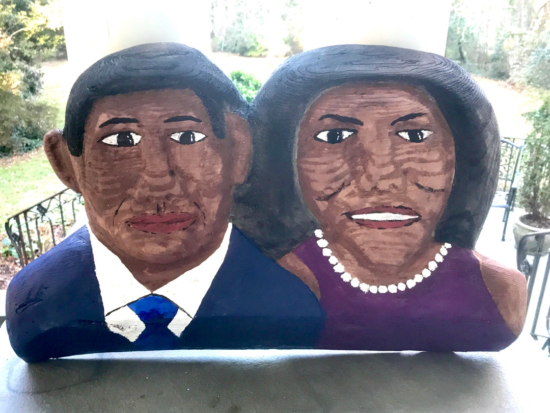 Barack and Michelle Obama Folk Art Rustic Primitive Wood Sculpture - Etsy