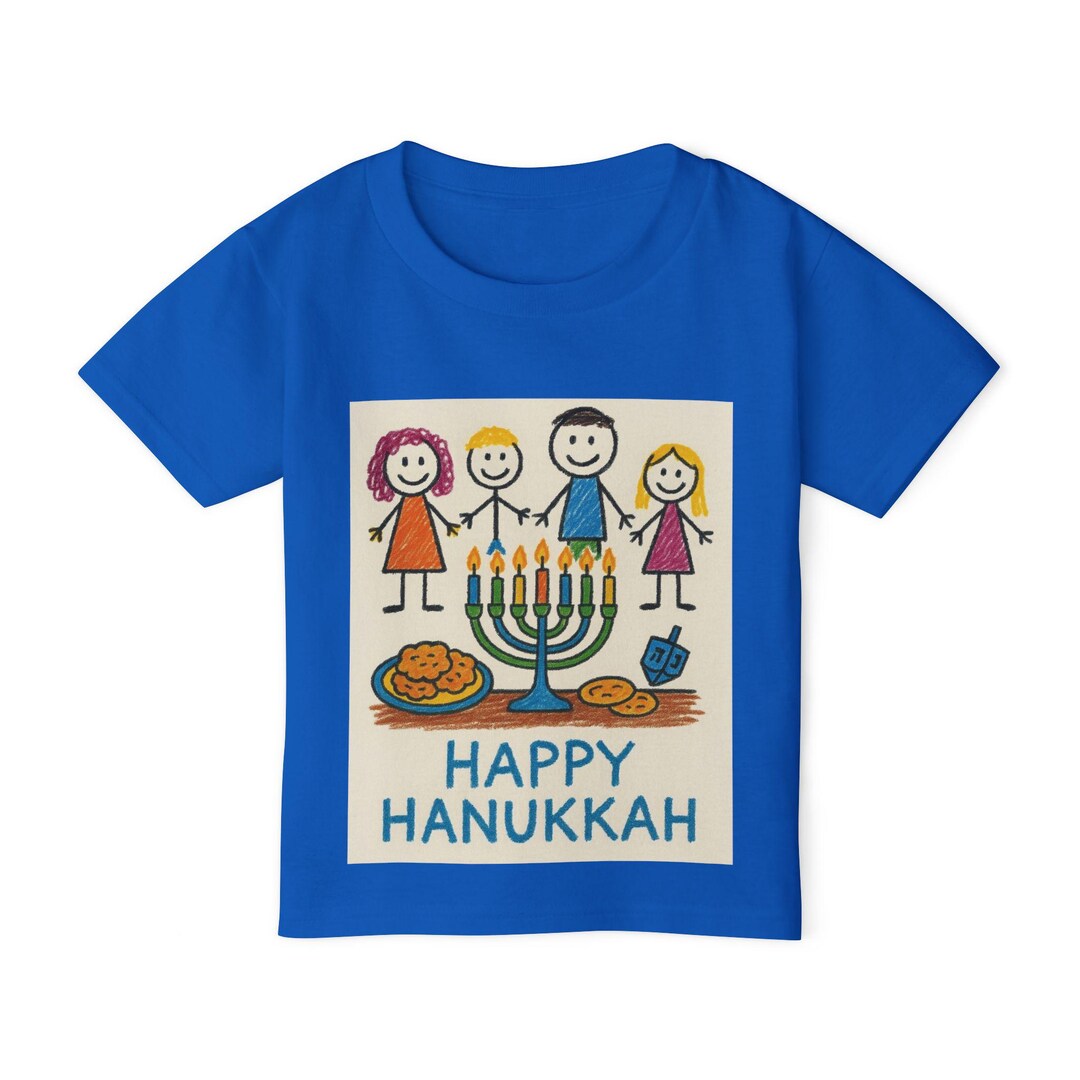 Hanukkah Menorah and Dreidel Crayon Toddler T-shirt | Kids Hanukkah Tee ...
