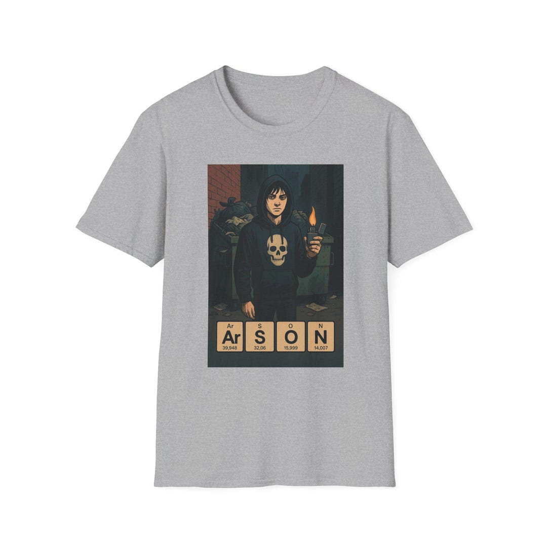 Punk Gothic Periodic Chart Arson T-shirt | Chemistry Grunge - Etsy