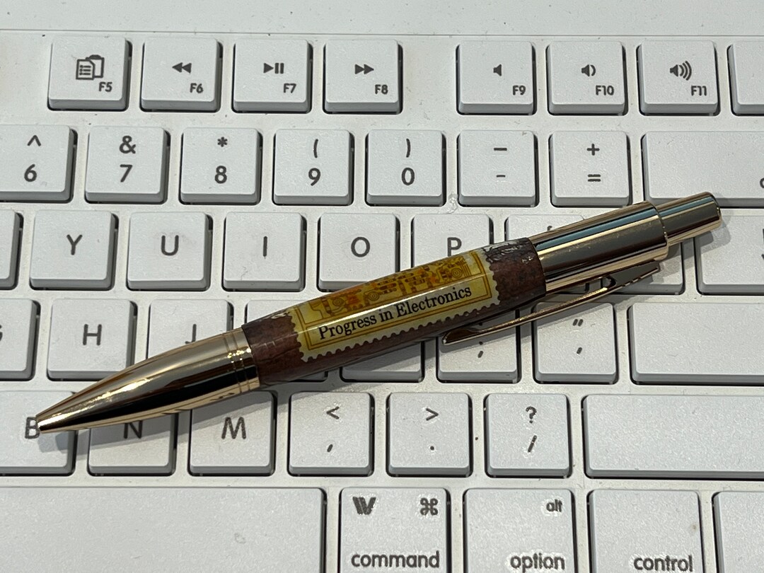 Progress N Electronics Embedded Postage Stamp Hand Turned / Made Pens ...